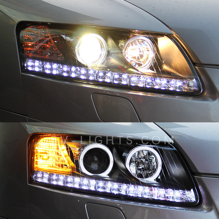 Audi A6 4F C6 S6 2005 2011 headlight Modified headlight upgrade LED light suitable for high edition with daytime runninglight