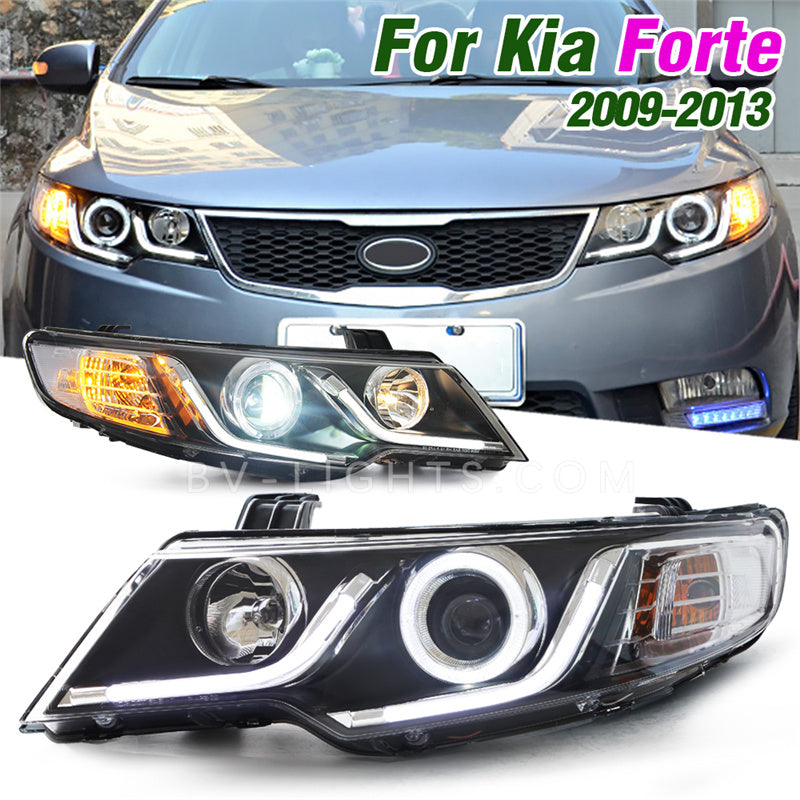 Kia Forte 2009-2013 Modified headlight Upgrade to the Latest Style wit ...