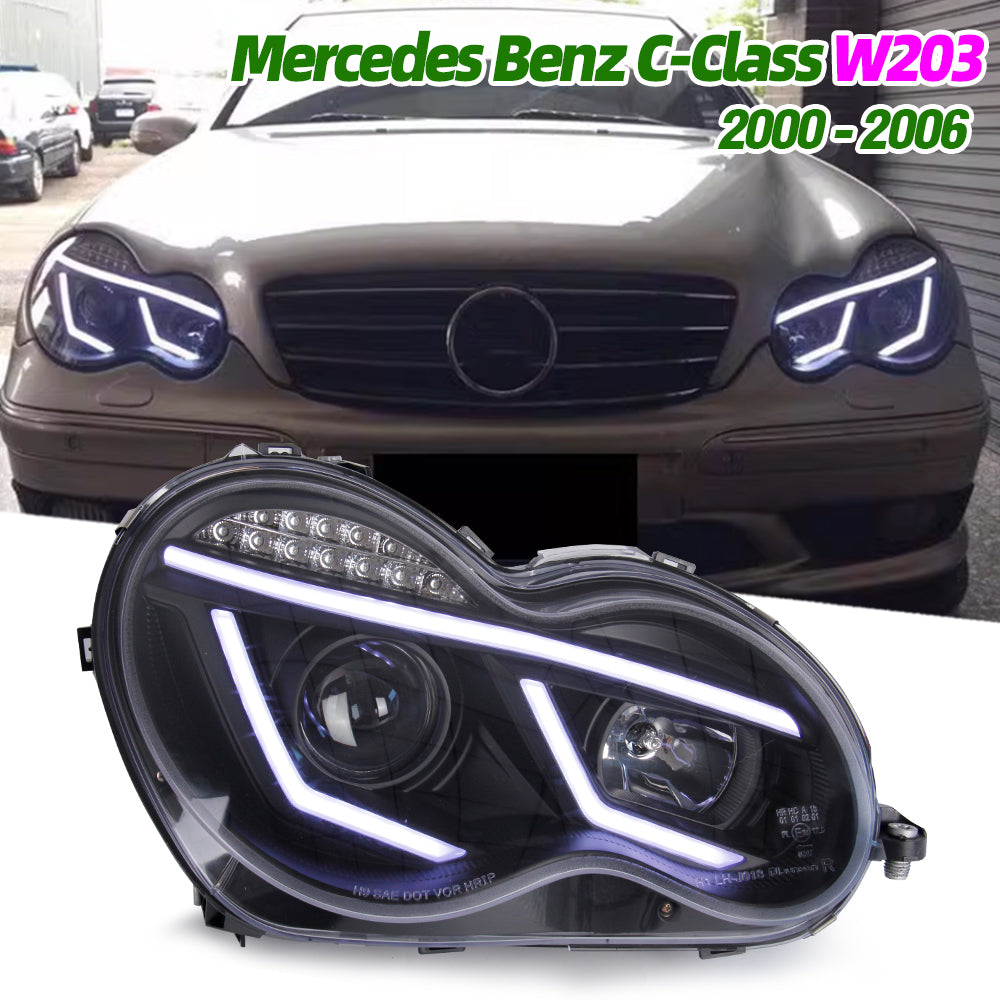 Mercedes Benz C Class W203 2000-2006 Sedan Car upgrade LED Front Light ...