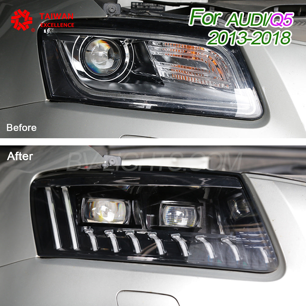 Modified LED headlight for Audi Q5 2009-2012 /2013-2018 Upgrade to the ...