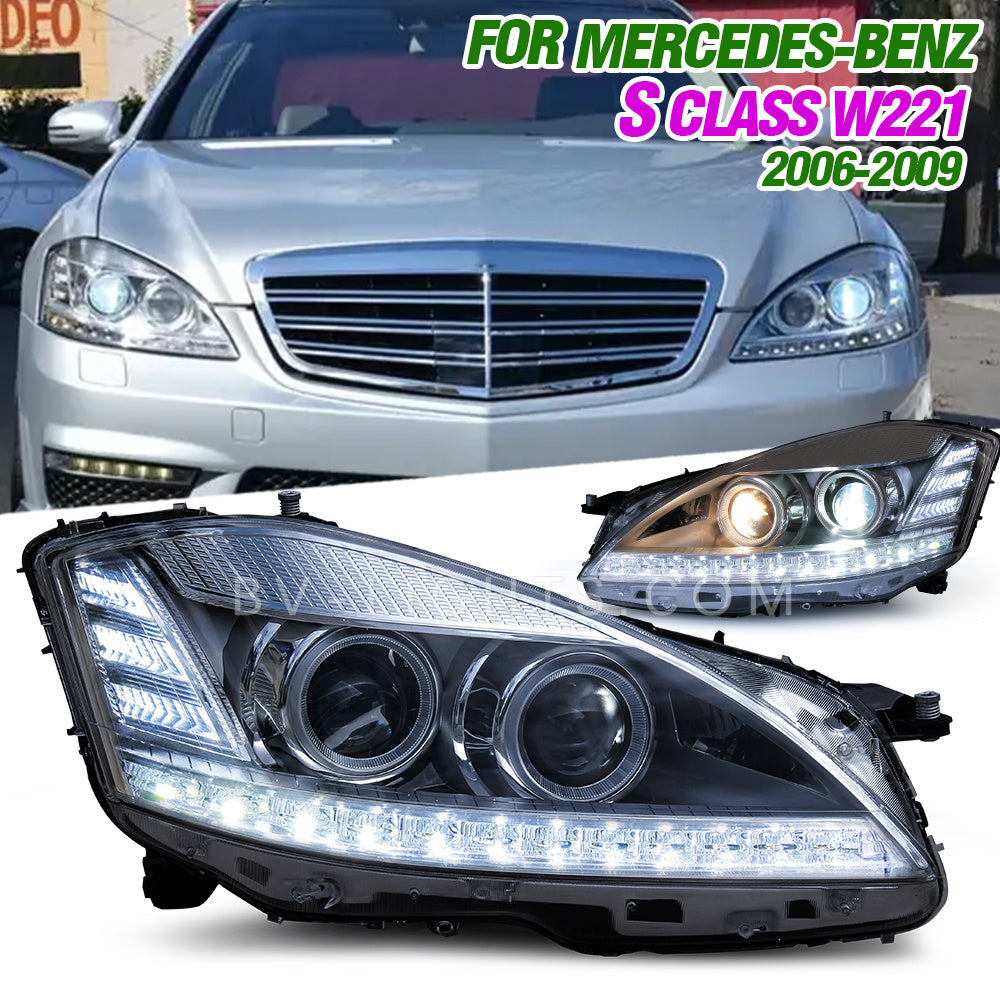 Modified LED Headlight for Mercedes Benz S class S350 W221 2006-2009 E ...