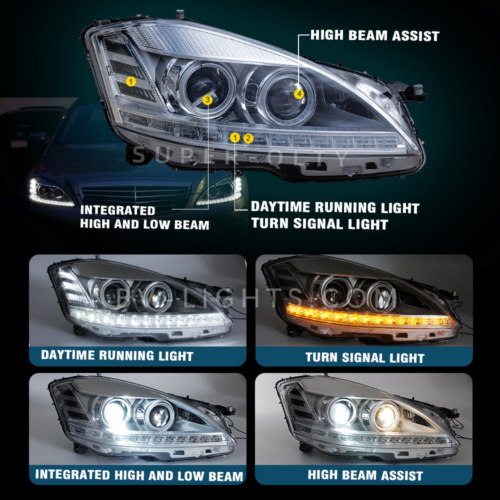 Modified LED Headlight for Mercedes Benz S class S350 W221 2006-2009 E ...