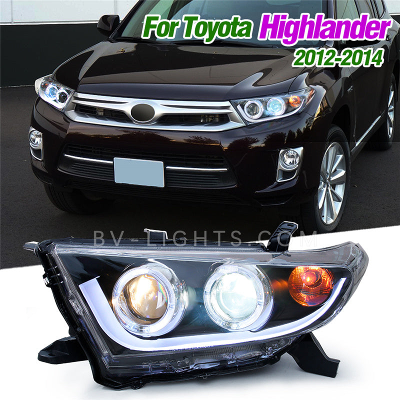 For Toyota Highlander 2012-2014 Modified headlight assembly Upgrade wi ...