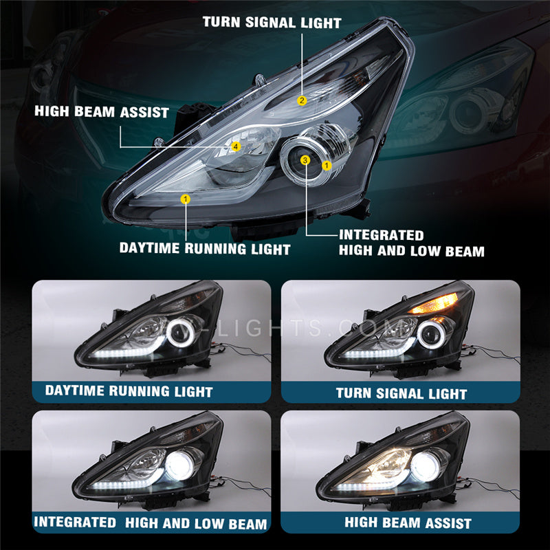 Nissan Tiida/Pulsar C12 hatchback 2011-2016 Modified headlight Upgrade ...