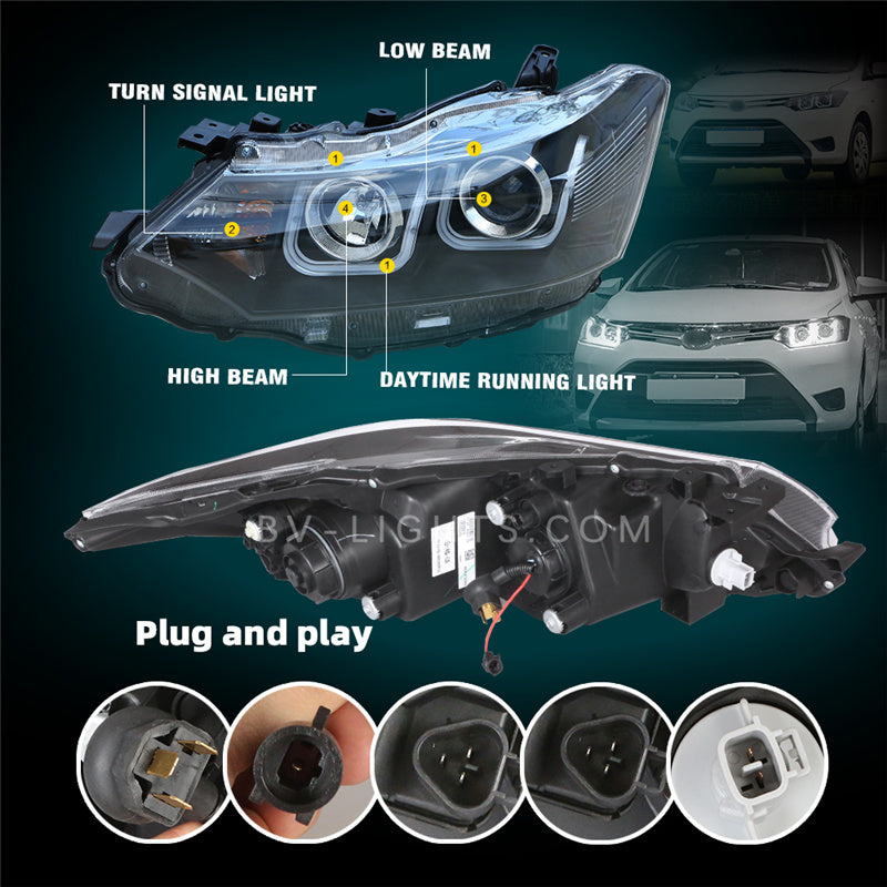 Toyota Yaris / Belta / Vios 3rd Gen 2013-2016 Modified headlight Upgra ...