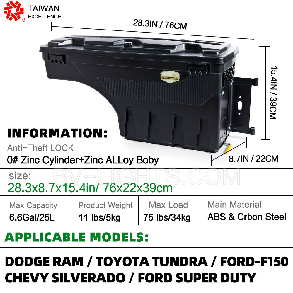 Pickup truck trunk tool box Ford F150 Toyota Tundra nissan Titan Modif ...
