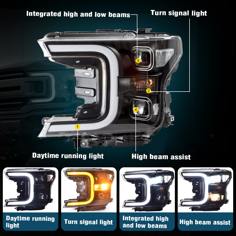 Ford F150 2018-2021 Modified headlight upgrade new stye Daytime runnin ...