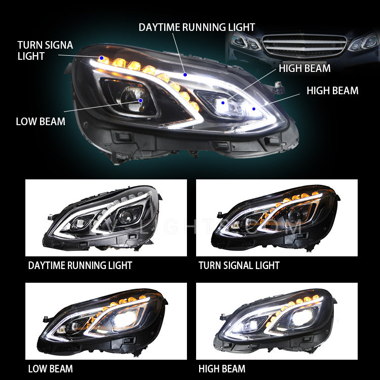 Modified headlight assembly for Mercedes-Benz E Class W212 2014-2016 E ...