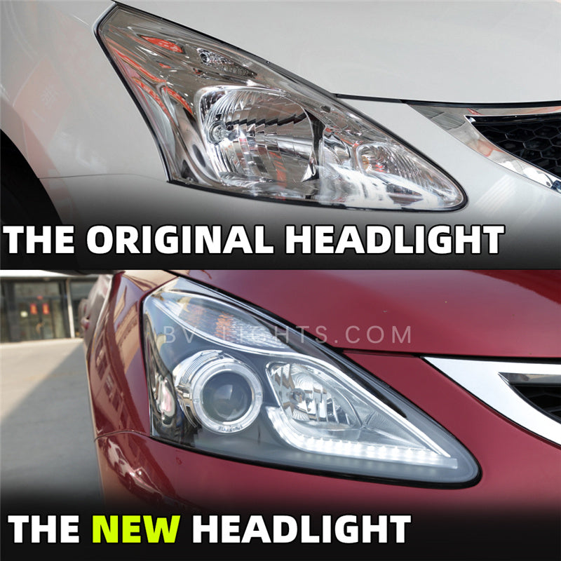 Nissan Tiida/Pulsar C12 hatchback 2011-2016 Modified headlight Upgrade ...