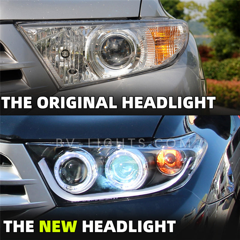 For Toyota Highlander 2012-2014 Modified headlight assembly Upgrade wi ...