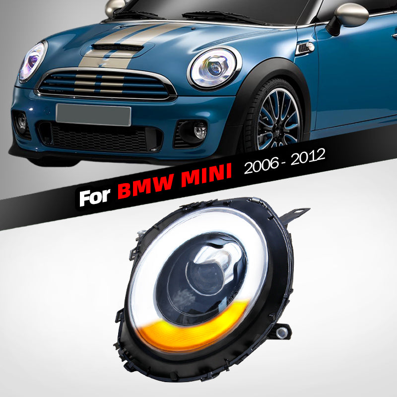 BMW MINI 2006-2012 Headlights modified Upgrade LED Headlight Turning S ...