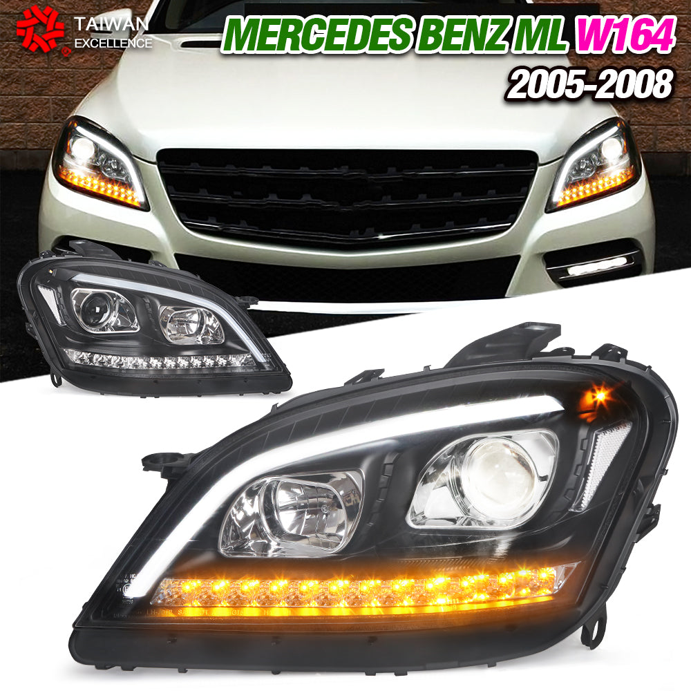 Mercedes-Benz ML W164 Headlights 2005-2008 /2009-2011 LED Headlight Ca ...
