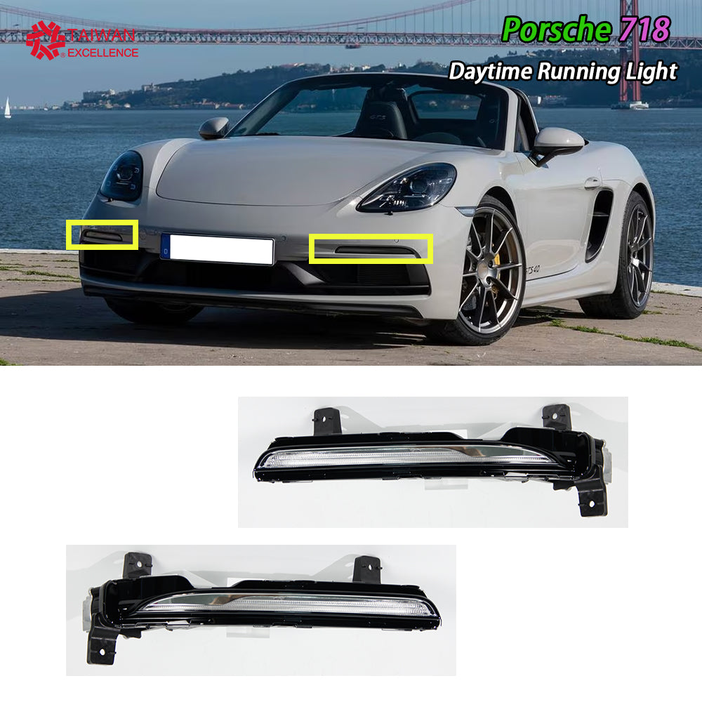 Fit For Porsche 718 2017-2022 front bumper Style LED DRL Lights LED Da ...