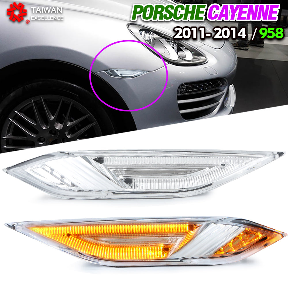 For Porsche 958 Cayenne 2011-2014 LED Side Marker Light Turn Signal La ...